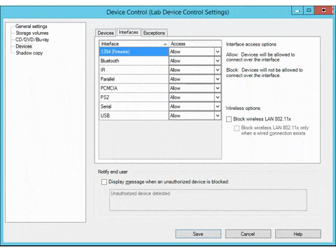 About the Storage Volumes Section of Ivanti EPS Device Control